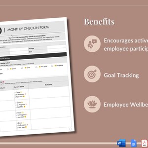 Employee Performance Monthly Check in Form for Managers Feedback ...