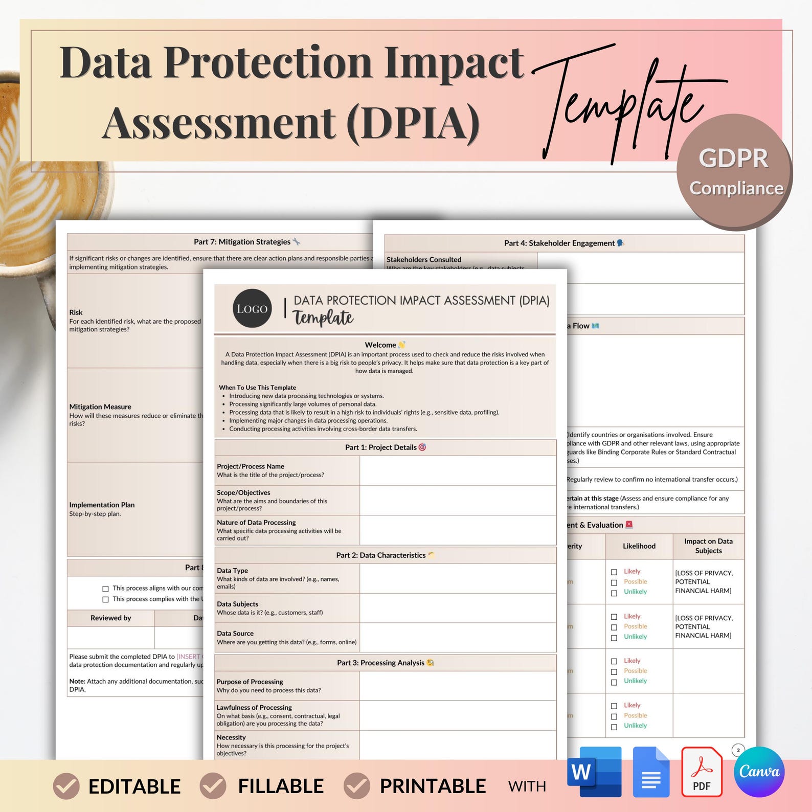 Customisable Data Protection Impact Assessment Tool DPIA Template ...