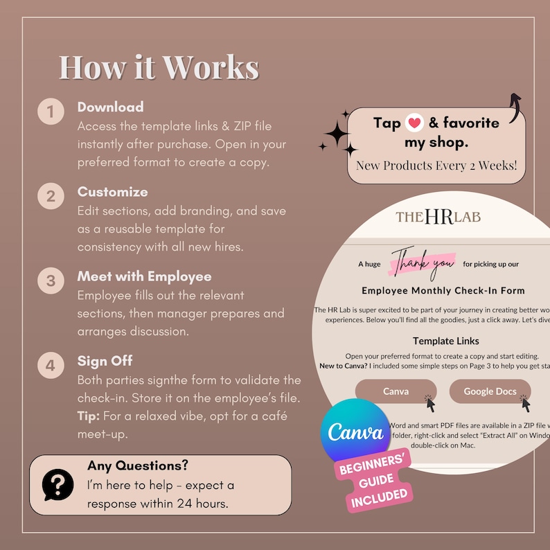 Employee Monthly Check-in Form: Customizable Performance Review ...