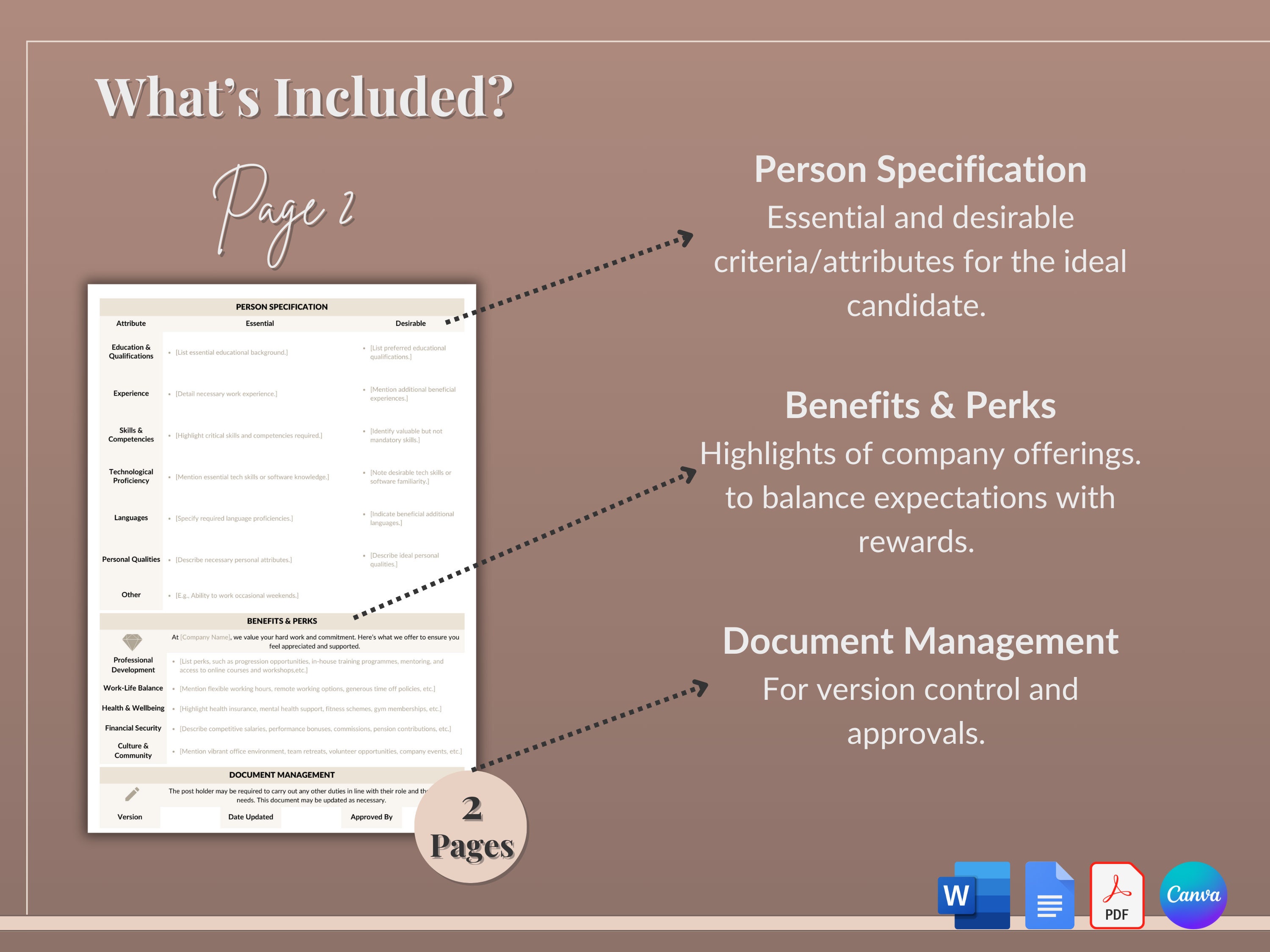 Modern Job Description Template: Employee Recruitment (fillable PDF) - Etsy