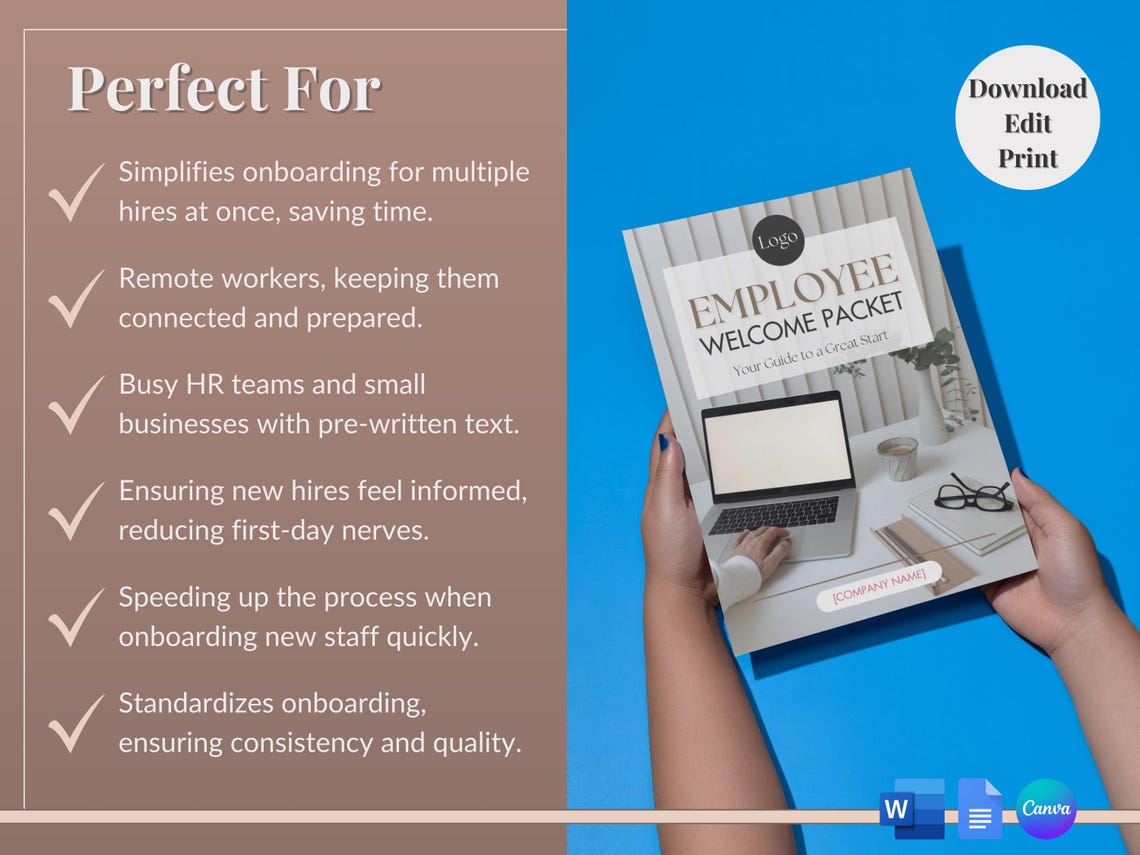New Hire Welcome Packet Template Fully Customizable Employee Onboarding ...