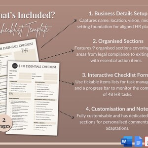 HR Essentials Checklist New Business Guide Worksheet 48-step HR Tasks ...