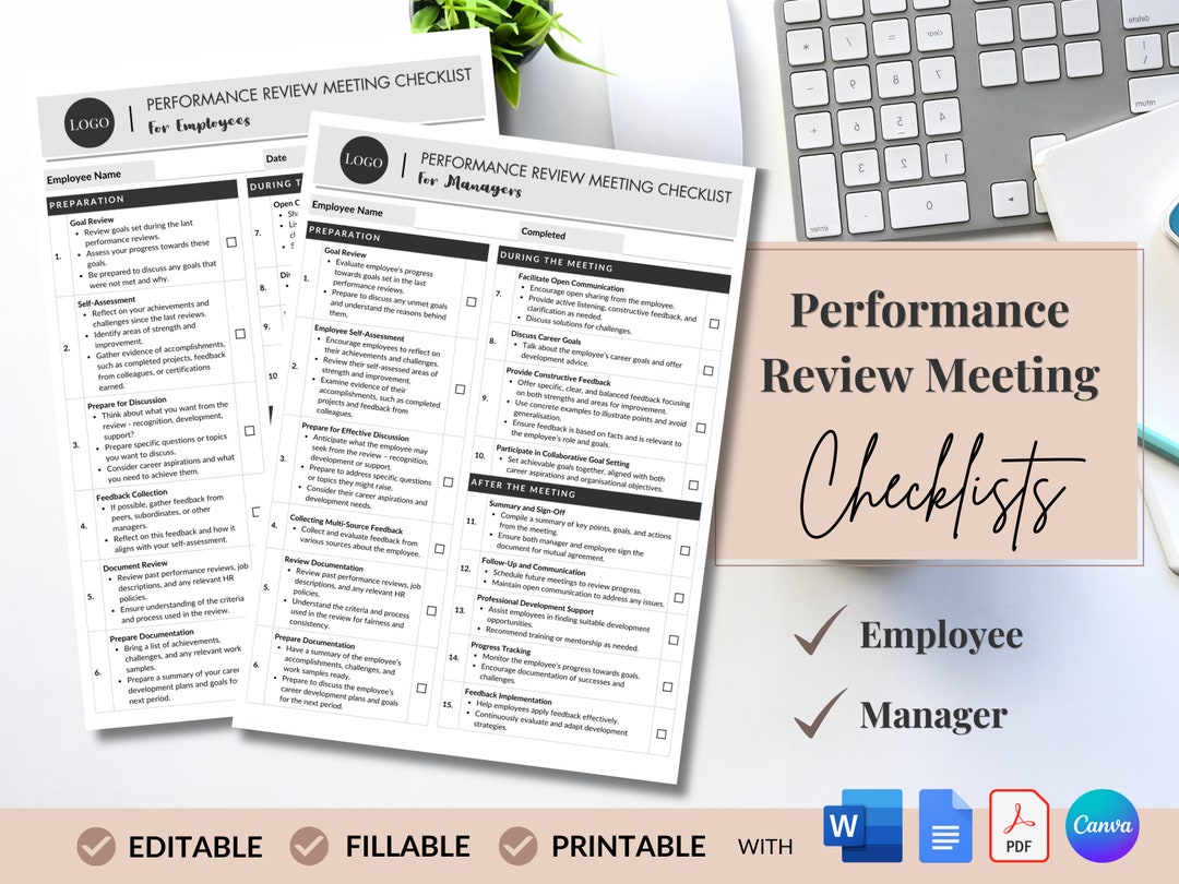 Employee Performance Review Meeting Checklist for Employees and ...