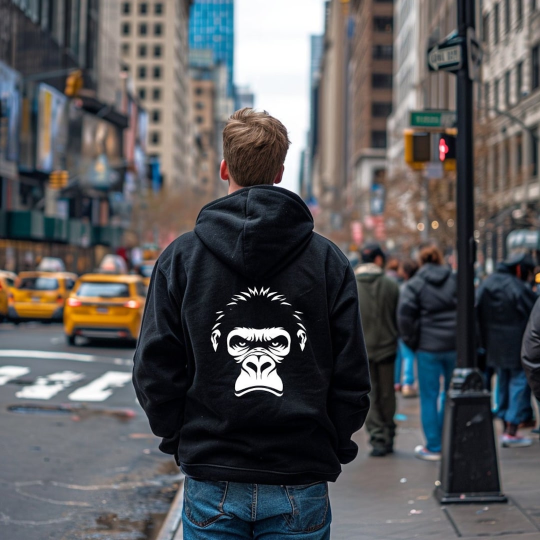 Gorilla Hoodie, Gorilla Gift, Ape Hoodie, Angry Gorilla Shirt, Monkey ...
