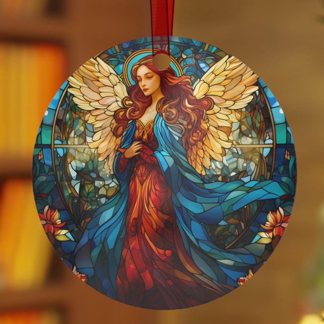 Christmas Angel, Angel, Christmas Ornament, Holiday Ornament, Stained ...