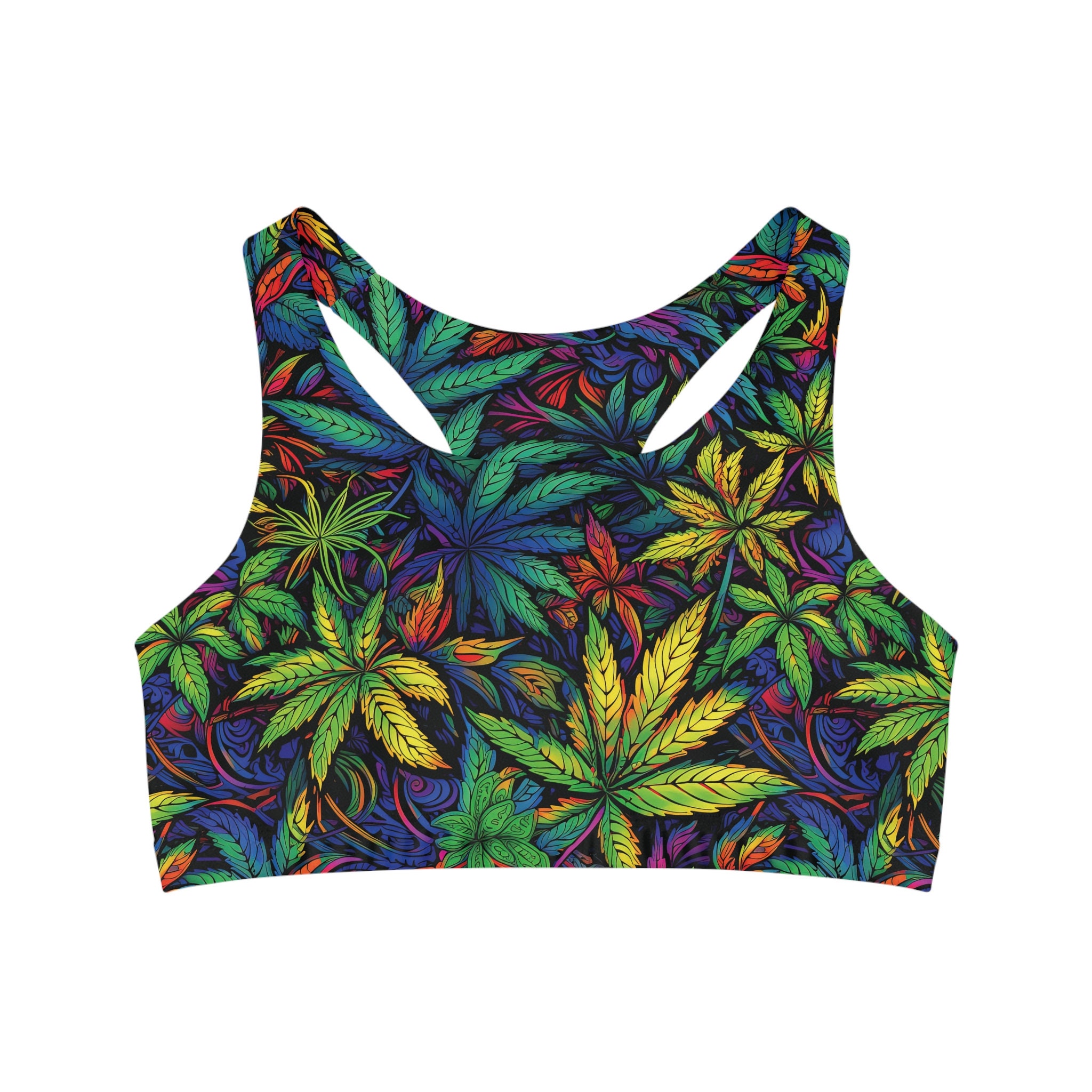 Cannabis Sports Bra, Marijuana Sports Bra, Festival Sports Bra, Hippie ...