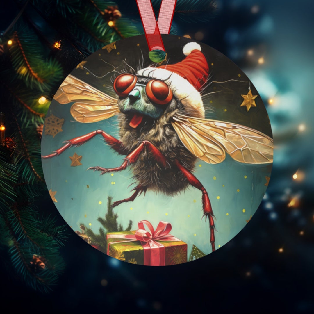 Fly Christmas Ornament, Christmas Ornament, Funny Fly Ornament, Funny ...