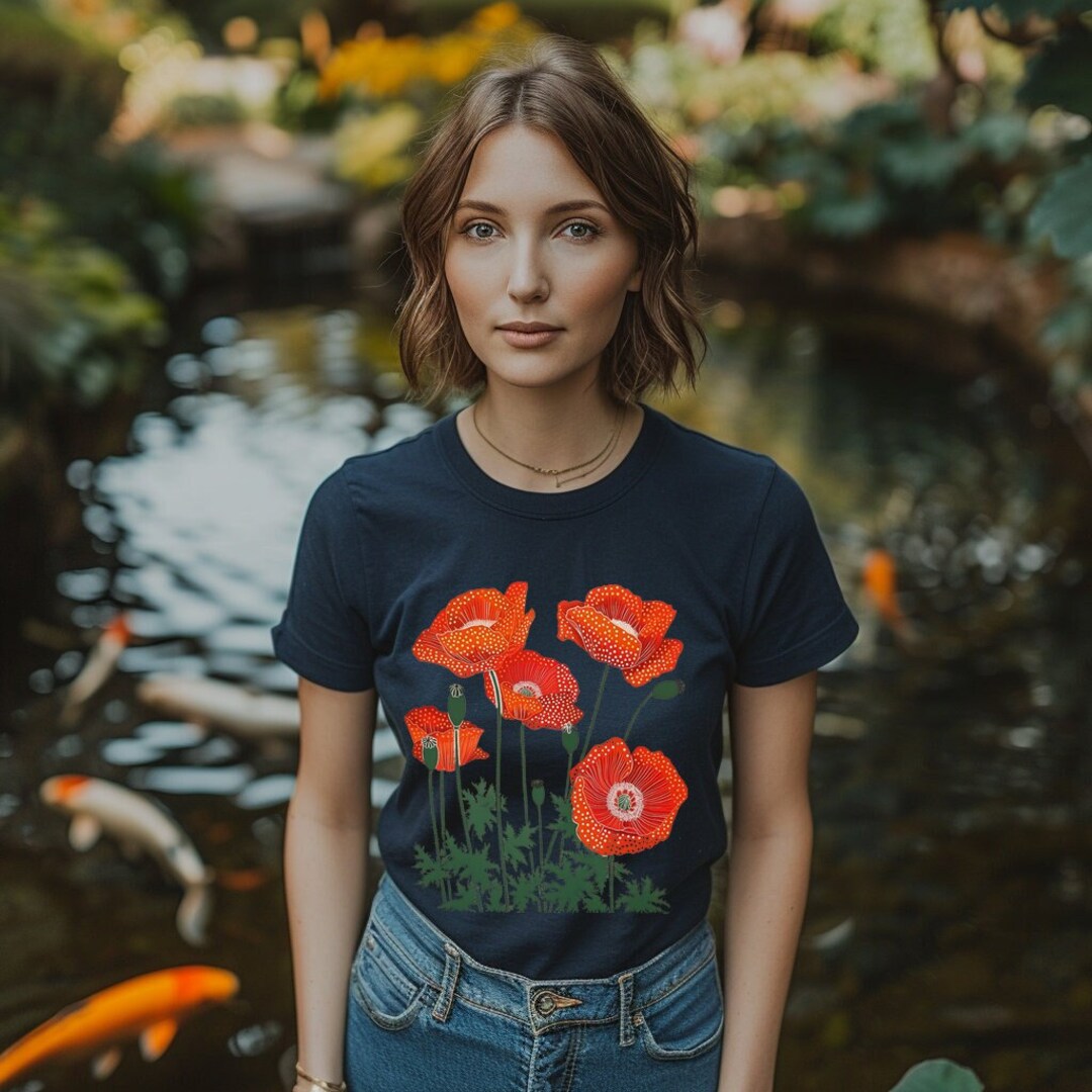 Wildflower Shirt, Orange Poppies Shirt, Botanical Poppy Tee, Gardener Gift, Poppy Lover T-shirt ...