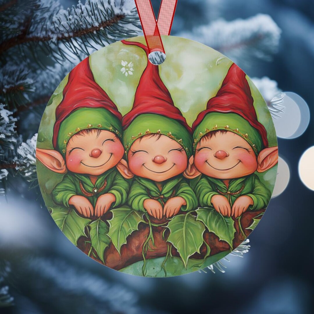 Christmas Elf Ornament- Cute Elf Decoration- Christmas Tree Ornament ...