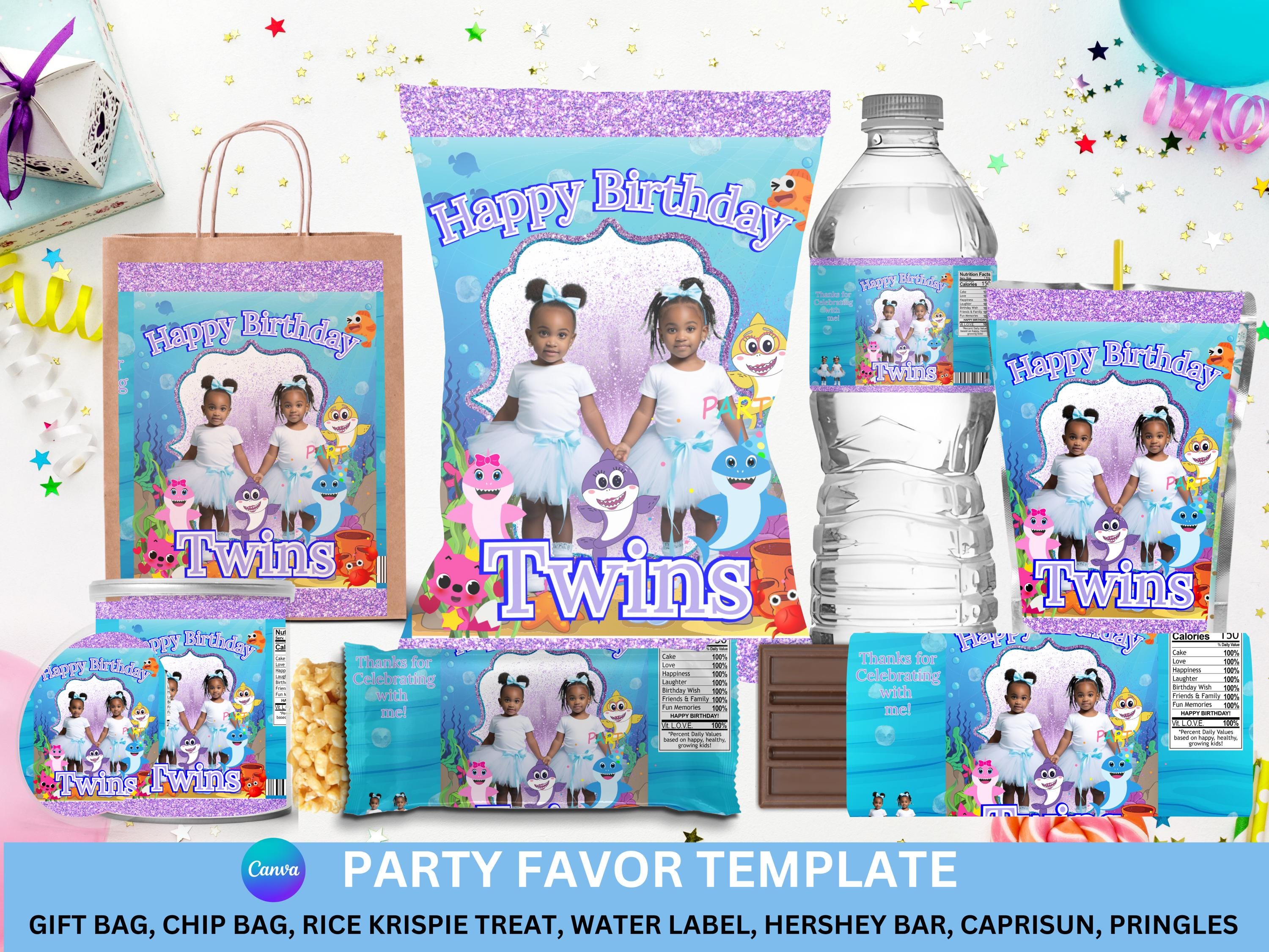 BABY Shark Custom Name Party Kit, Shark Family Custom Party Theme ...