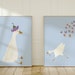 Silly Goose Wall Art, Cute Goose Poster, Blue Girl Nursery Decor, Farm ...