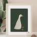 Silly Goose Wall Art, Cute Goose Poster, Dark Green Boy Nursery Decor ...