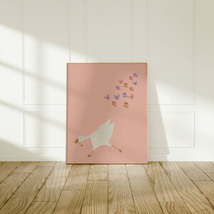 Silly Goose Wall Art, Cute Goose Poster, Girl Nursery Decor, Farm ...