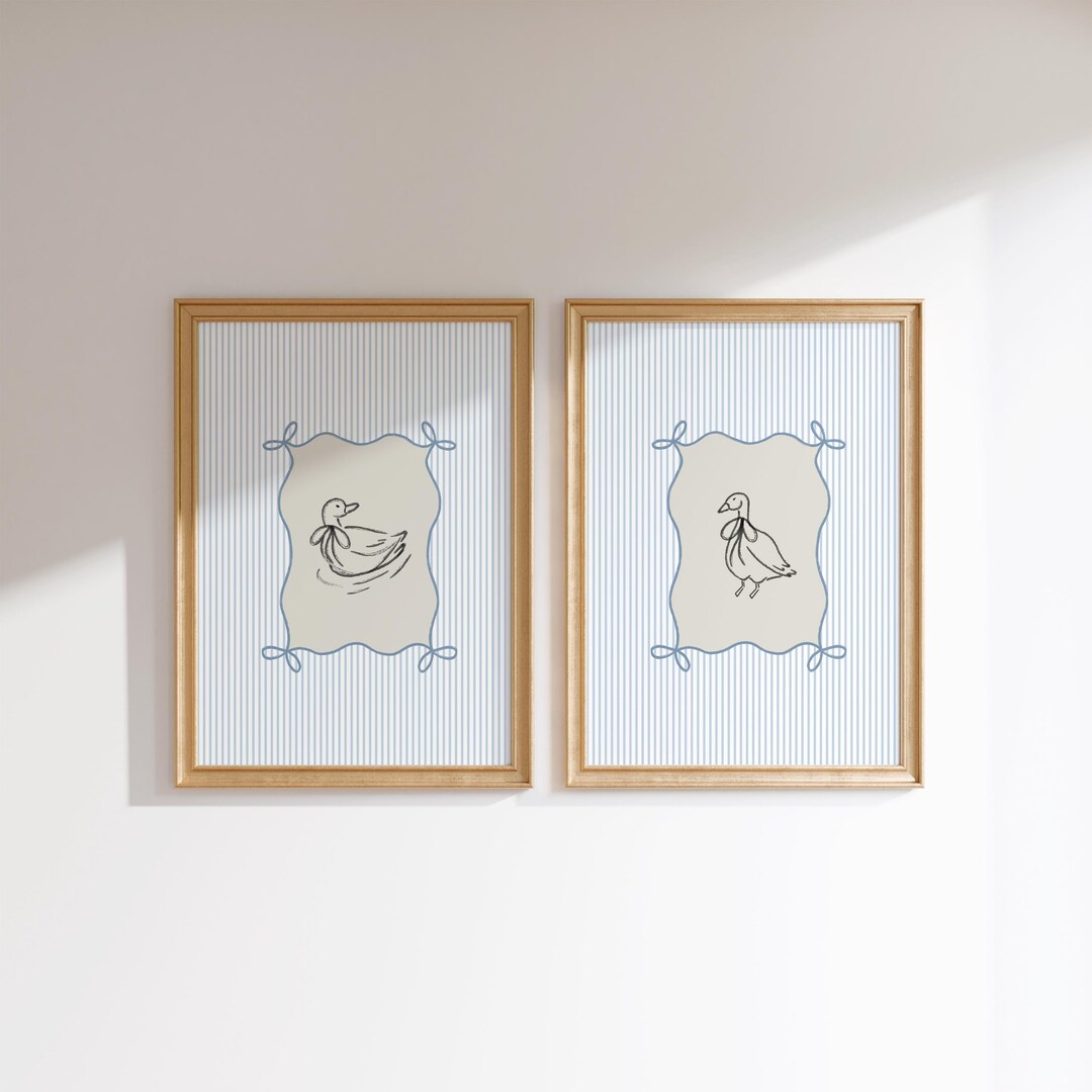 Vintage Duck Printable Coquette Room Decor Cottagecore Nursery Farm ...