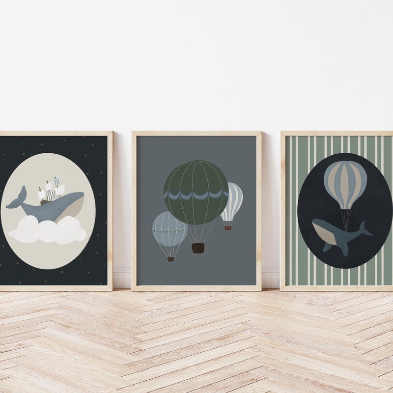 Whale and Balloon Art - Etsy