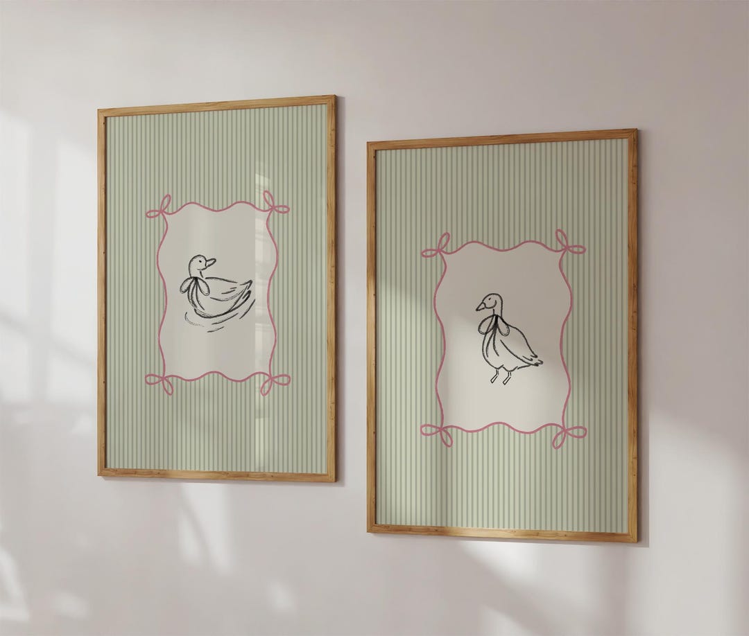 Vintage Duck Printable Coquette Room Decor Cottagecore Nursery Farm ...