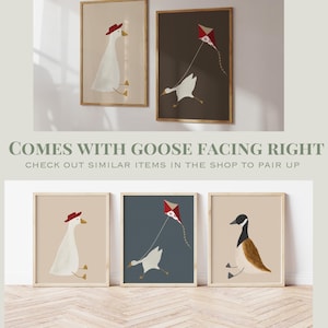 Silly Goose Wall Art Cute Goose Poster Cowboy Nursery Decor Farm Animal ...