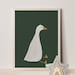 Silly Goose Wall Art, Cute Goose Poster, Dark Green Boy Nursery Decor ...