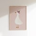 Silly Goose Wall Art Cute Goose Poster Beige Nursery Decor Farm Animal ...
