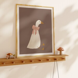 Silly Goose Wall Art Cute Goose Poster Muted Pink Nursery Decor Farm ...