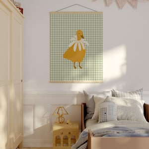Girls Room Duck Print Cottagecore Nursery Little Girls Room Gingham ...