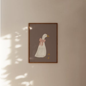 Silly Goose Wall Art Cute Goose Poster Muted Pink Nursery Decor Farm ...