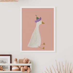 Silly Goose Wall Art, Cute Goose Poster, Girl Nursery Decor, Farm ...