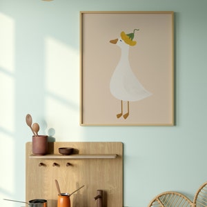 Silly Goose Wall Art Cute Goose Poster Neutral Girl Nursery Decor Goose ...