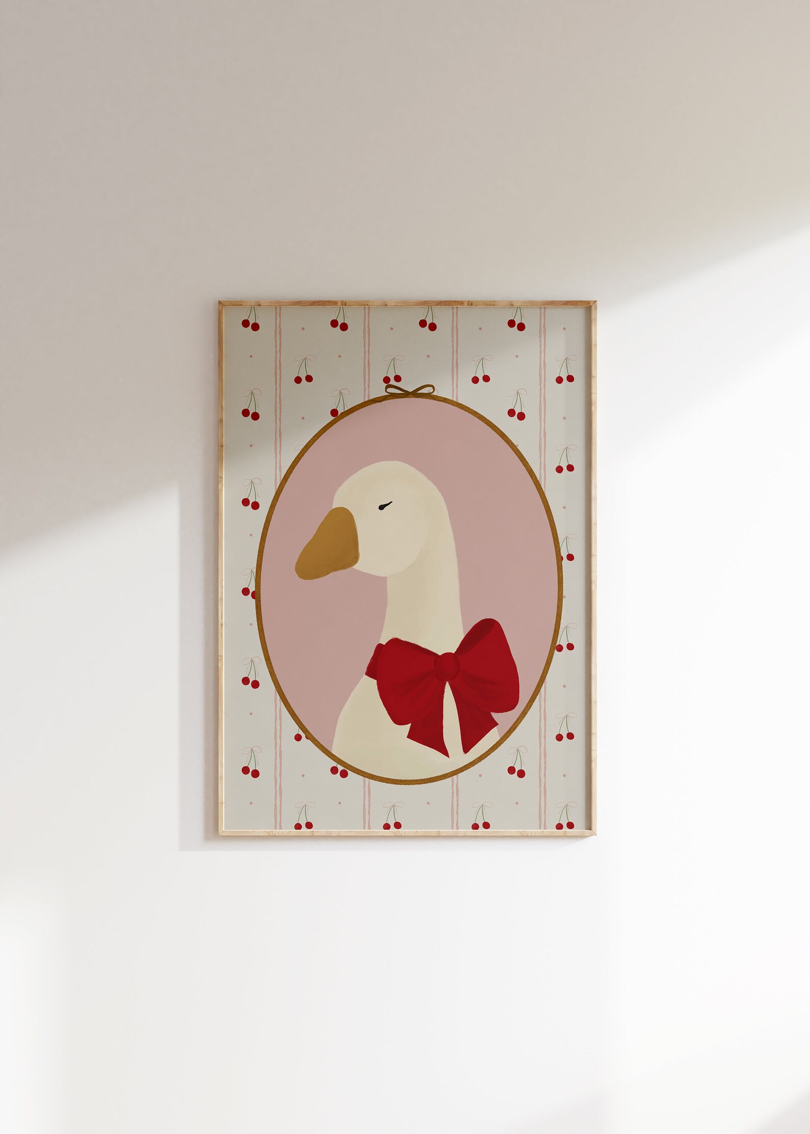Vintage Goose Print, Grandmillenial Art, Coquette Art, Girl Goose ...