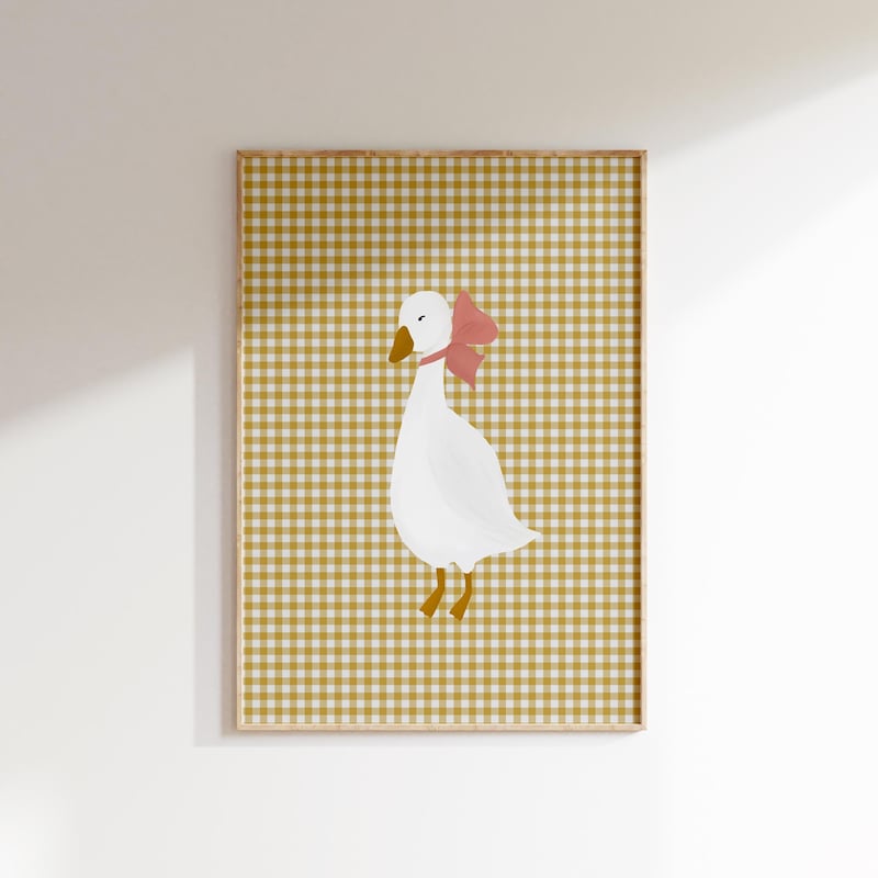 Goose Wall Art Gingham - Etsy