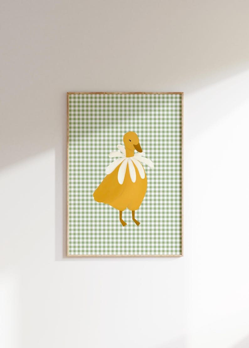 Girls Room Duck Print Cottagecore Nursery Little Girls Room Gingham ...