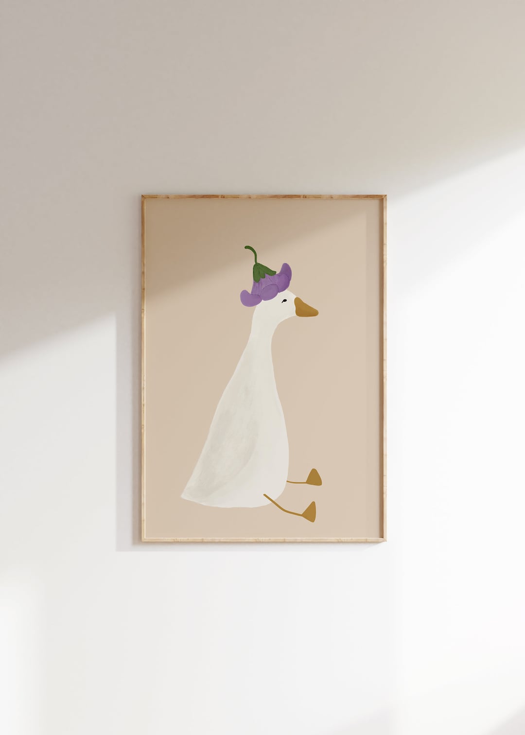 Silly Goose Wall Art Cute Goose Poster Neutral Girl Nursery Decor Goose ...