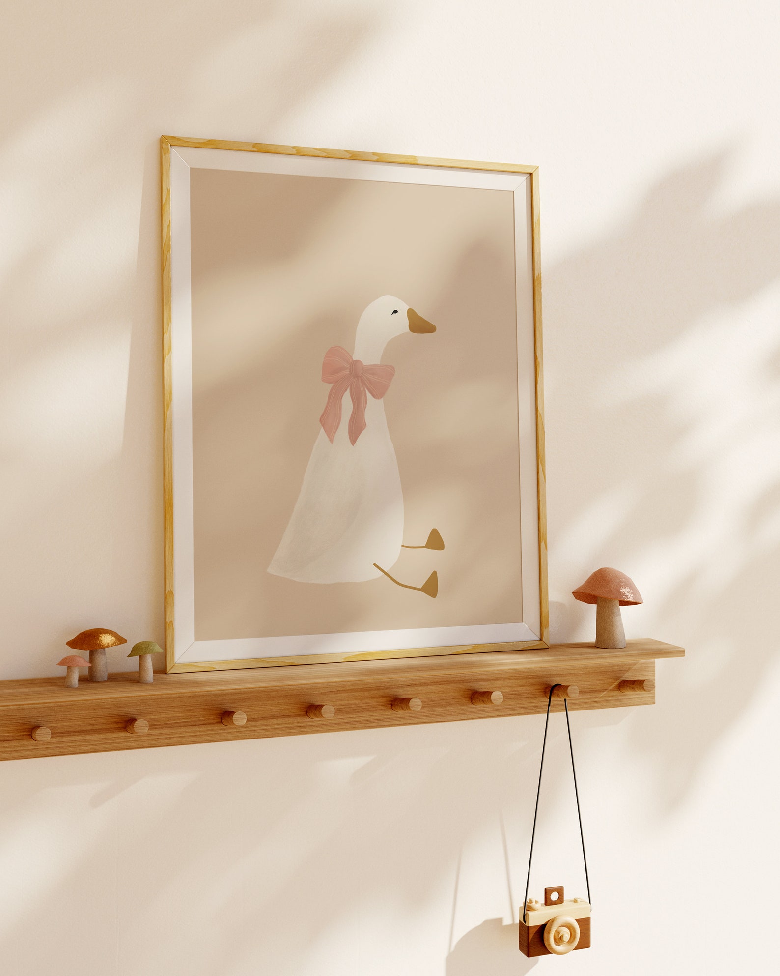 Silly Goose Wall Art Cute Goose Poster Beige Nursery Decor Farm Animal ...