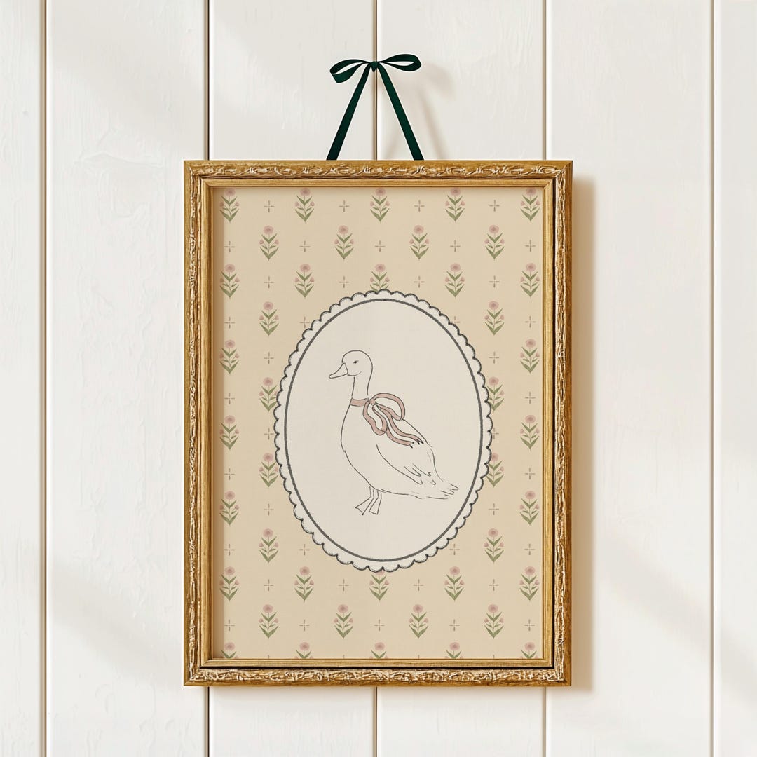 Girl's Duck Art Printable Cottagecore Nursery Goose Art Farm Nursery ...
