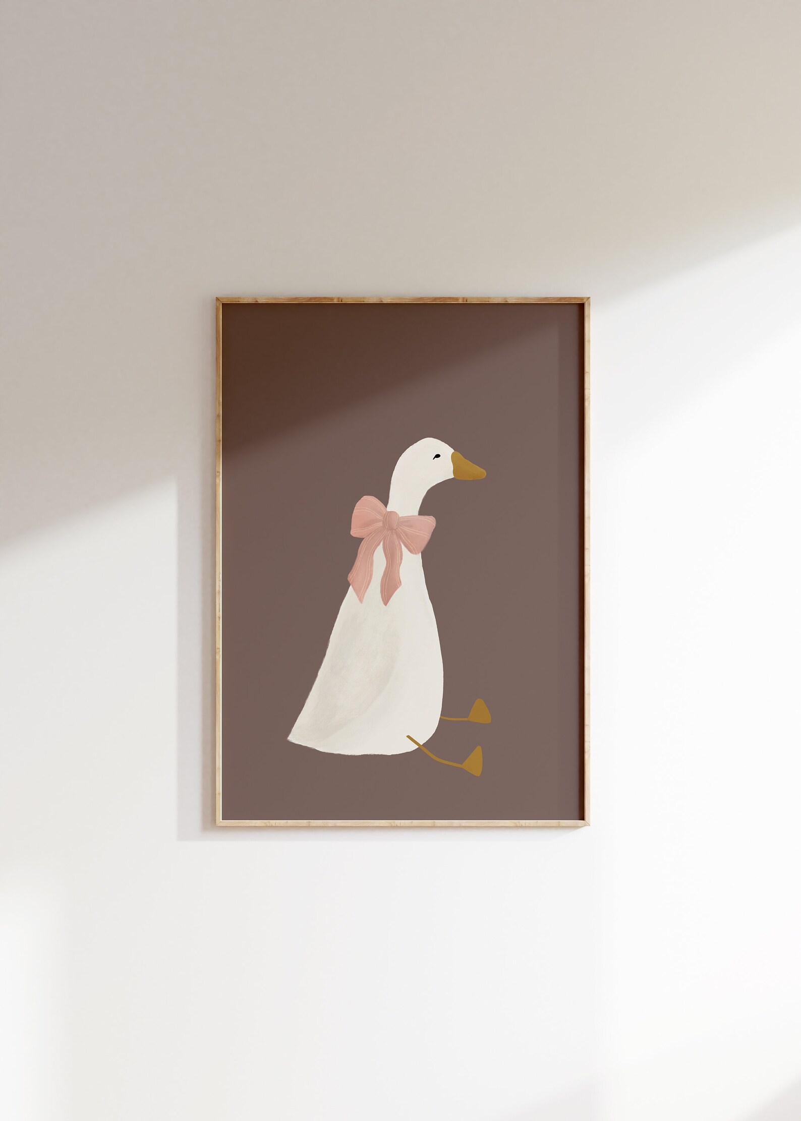 Silly Goose Wall Art Cute Goose Poster Muted Pink Nursery Decor Farm ...