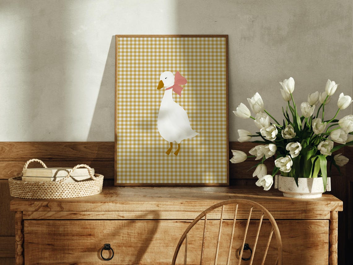 Girls Room Goose Wall Art Coquette Room Decor Cottagecore Nursery ...