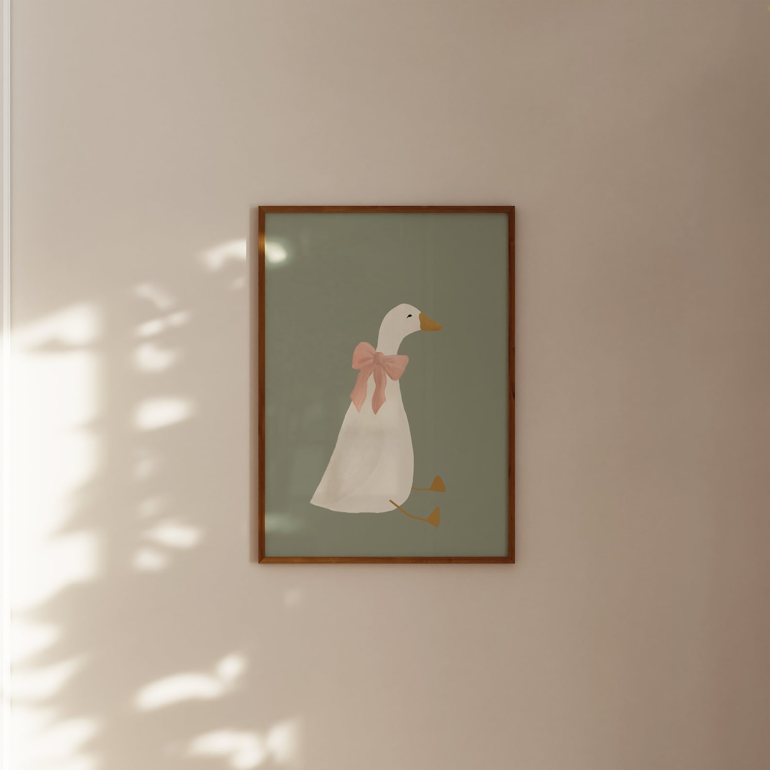 Silly Goose Wall Art Cute Goose Poster Sage Green Nursery Decor Farm ...