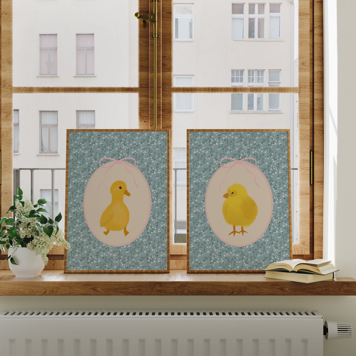 Baby Animal Wall Art Farm Nursery Wall Art Vintage Floral Nursery Decor ...