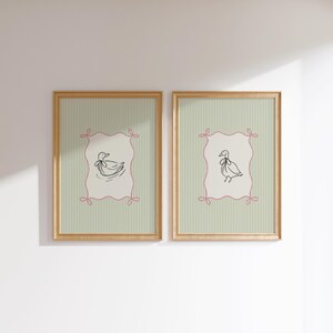 Vintage Duck Printable Coquette Room Decor Cottagecore Nursery Farm ...