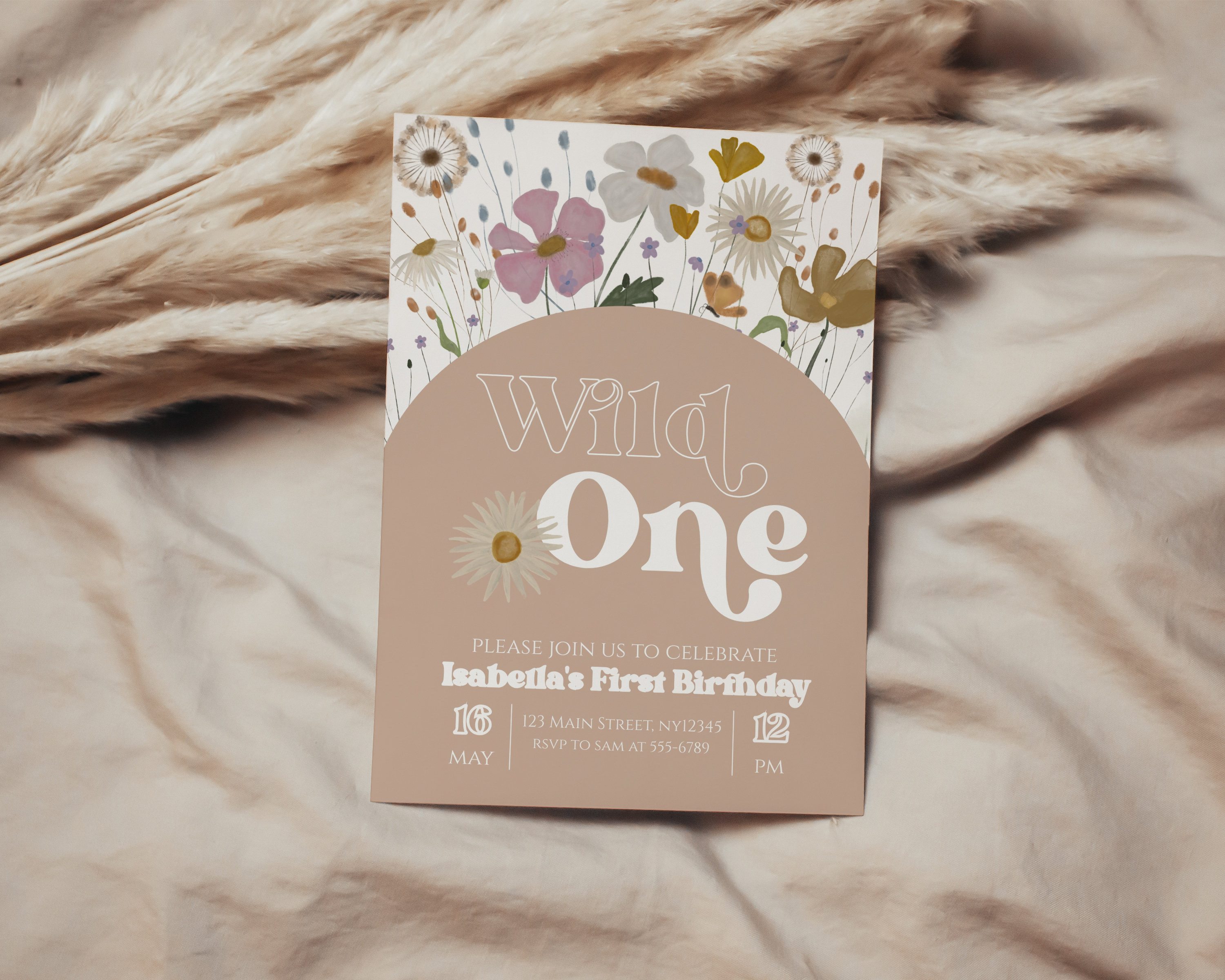 Wildflower First Birthday Invitation, Wild One Birthday Invite, Girl ...