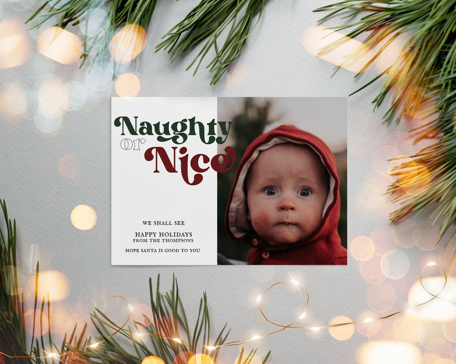 Naughty or Nice Photo Christmas Card Template Naughty or Nice Photo ...