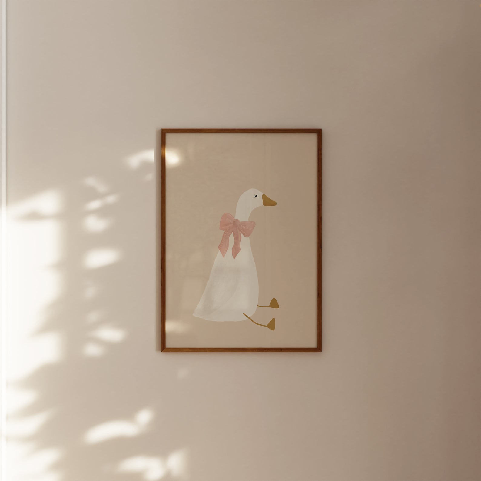 Silly Goose Wall Art Cute Goose Poster Beige Nursery Decor Farm Animal ...