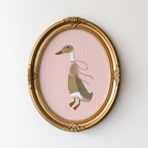 Pink Duck Art Print Cottagecore Nursery Duck Printable Farm Nursery ...