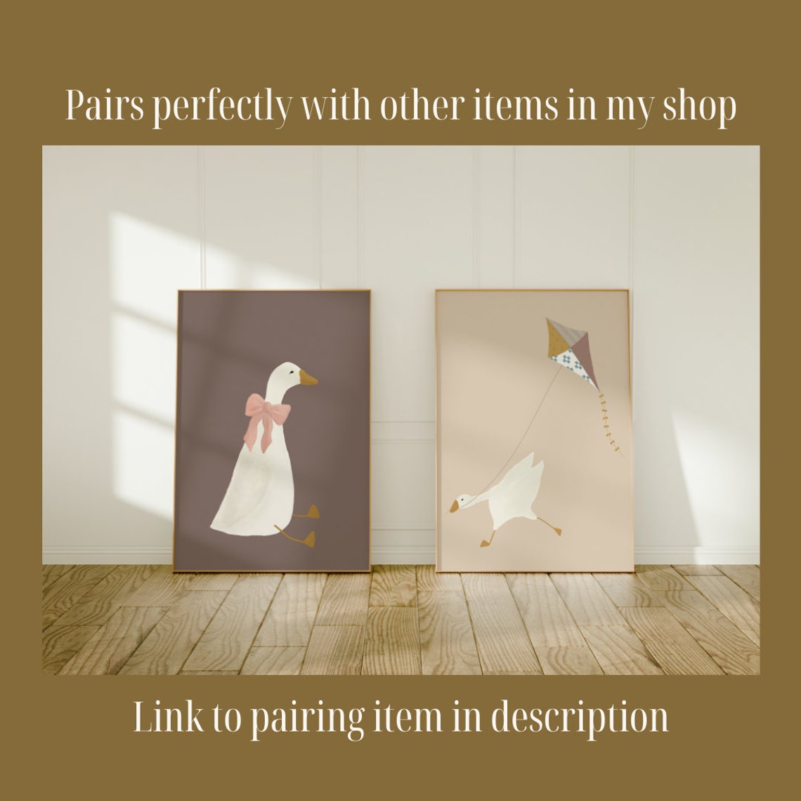 Silly Goose Wall Art Cute Goose Poster Muted Pink Nursery Decor Farm ...