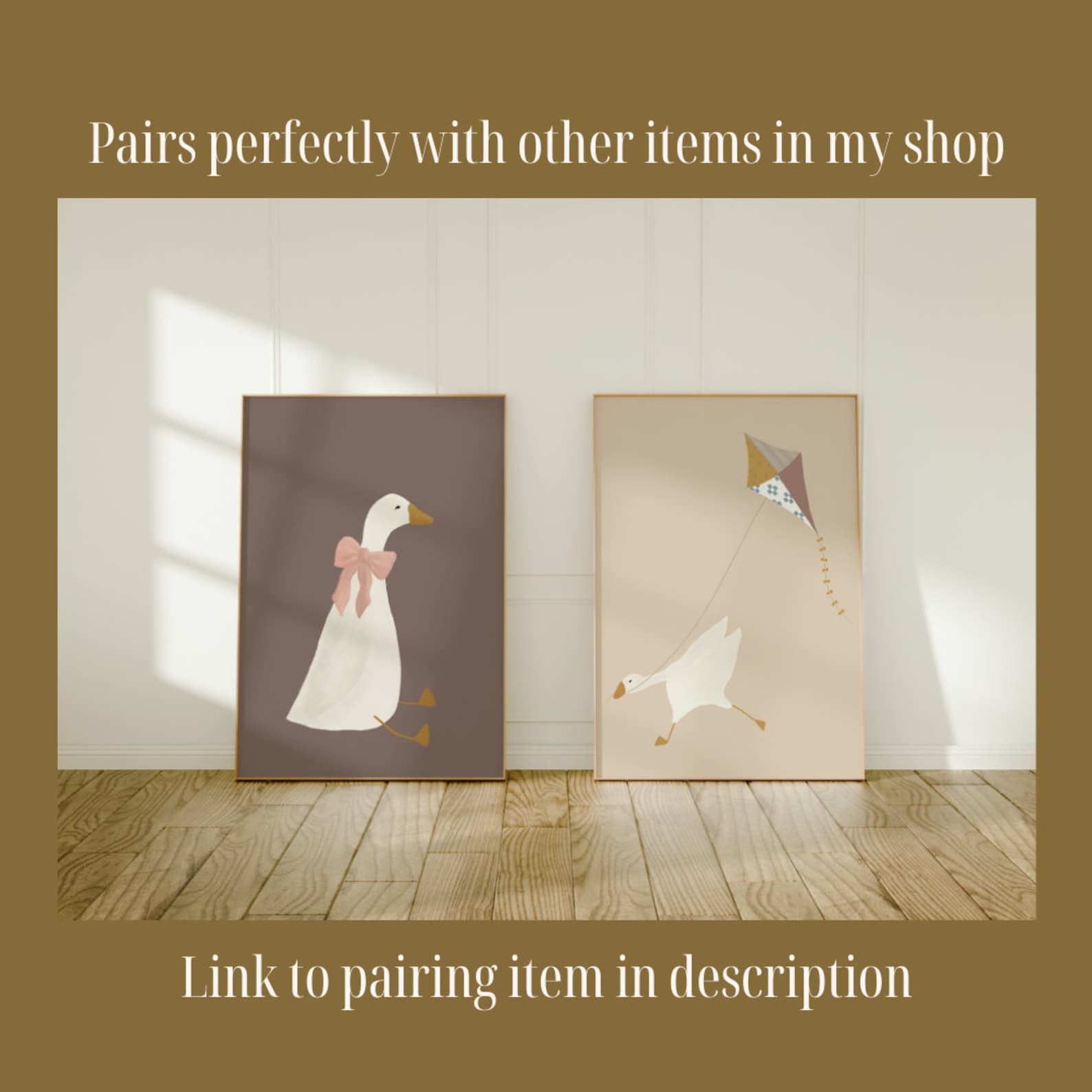 Silly Goose Wall Art Cute Goose Poster Muted Pink Nursery Decor Farm ...