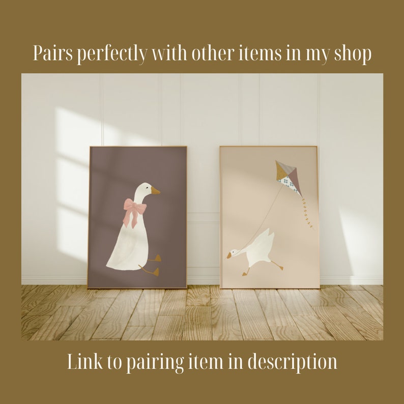 Silly Goose Wall Art Cute Goose Poster Muted Pink Nursery Decor Farm ...