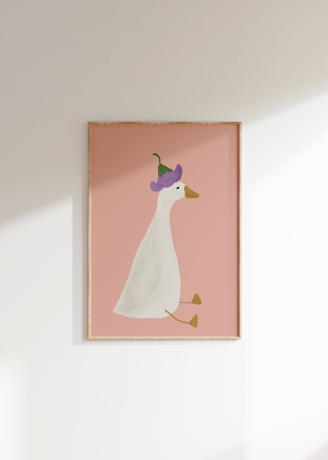 Silly Goose Wall Art, Cute Goose Poster, Girl Nursery Decor, Farm ...