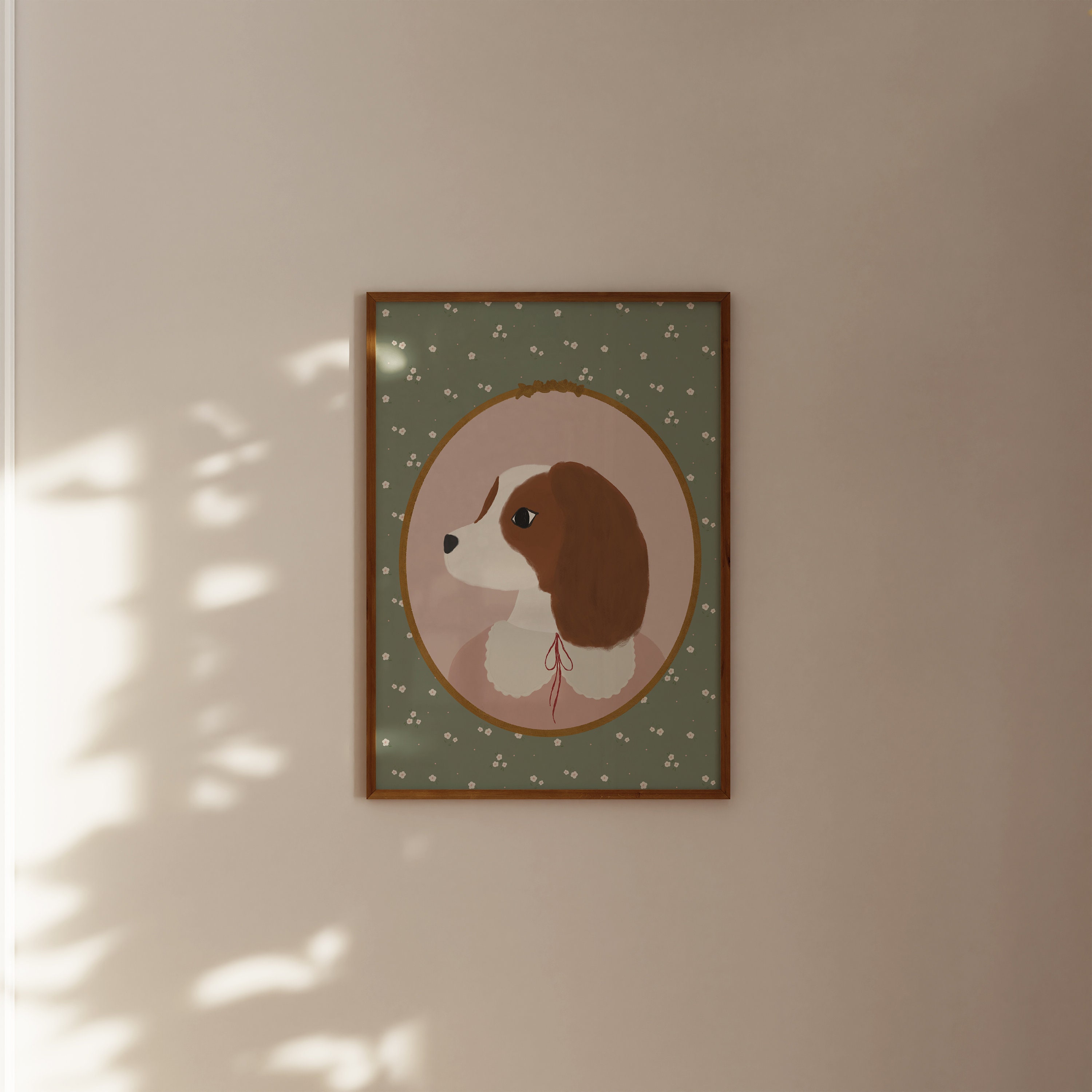 Cavalier King Charles Spaniel Print Vintage Aesthetic Nursery Abstract ...