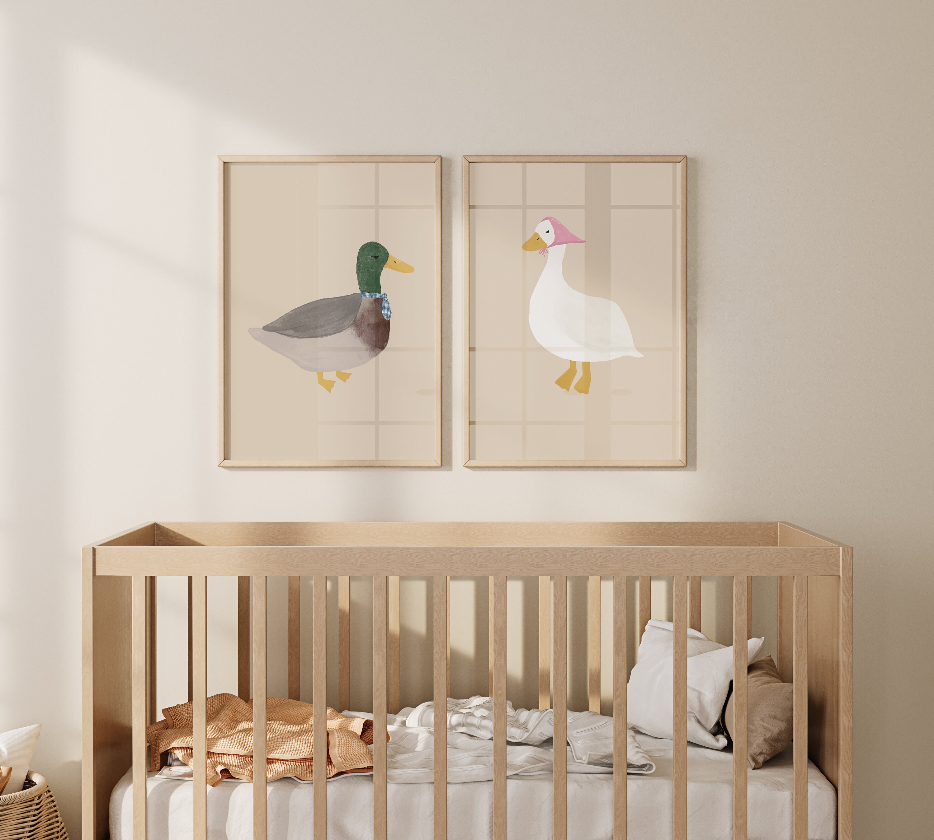 Duck and Goose Wall Art Printable, Girl Room Poster Set of 2 Boy Room ...