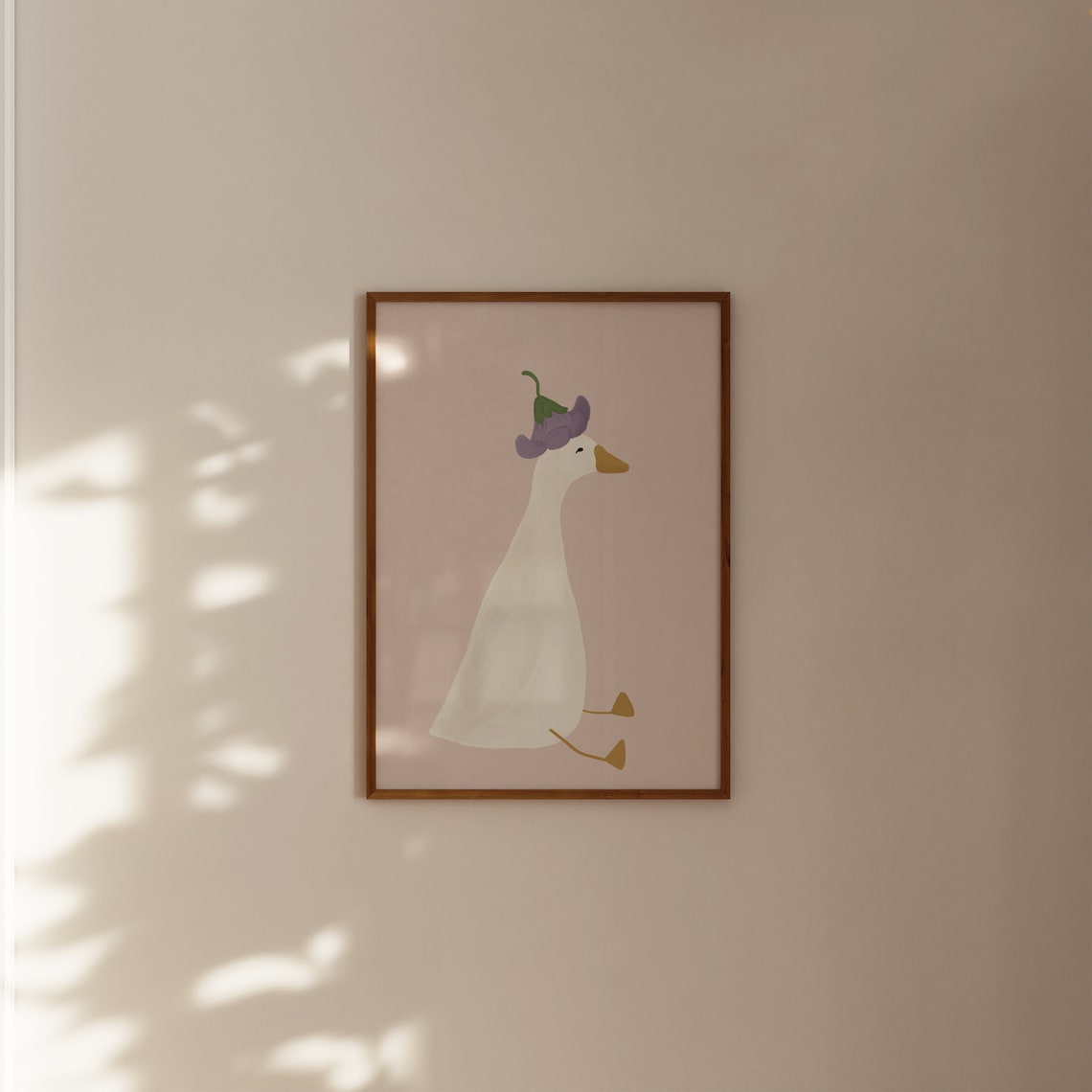Silly Goose Wall Art Cute Goose Poster Pale Pink Girl Nursery Decor ...